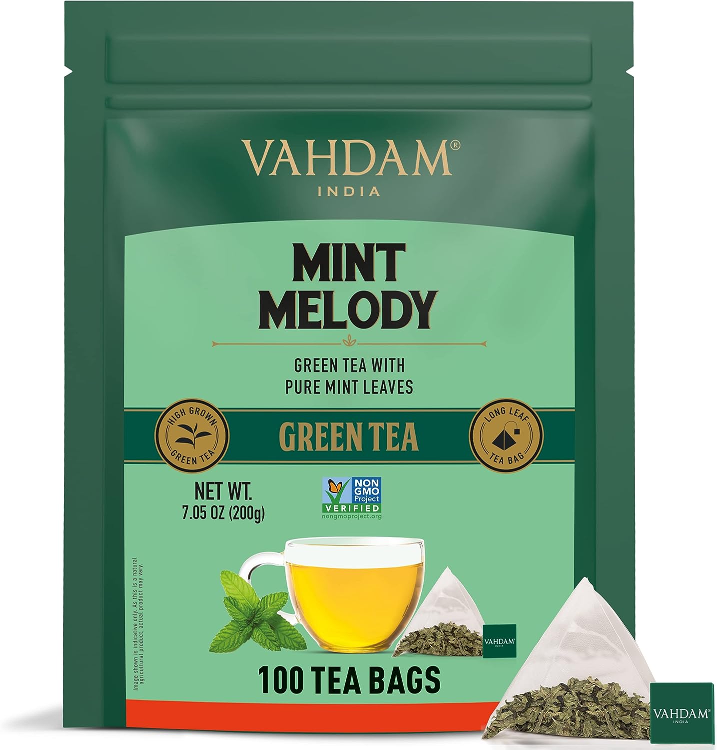 Mint Melody Green Tea, 100 Count - VAHDAM® Global