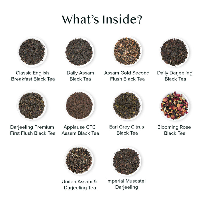 Assorted Black Teas Sampler, Pack of 10 Teas