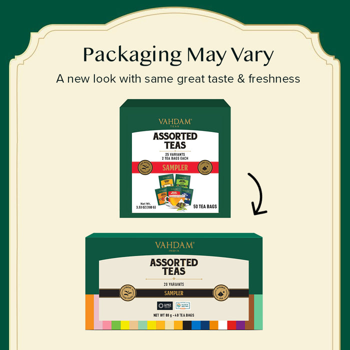 Assorted Tea Bags Sampler, 20 Variants